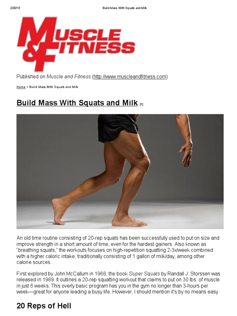 Build Mass With Squats and Milk | PDF | Weight Training | Recreation