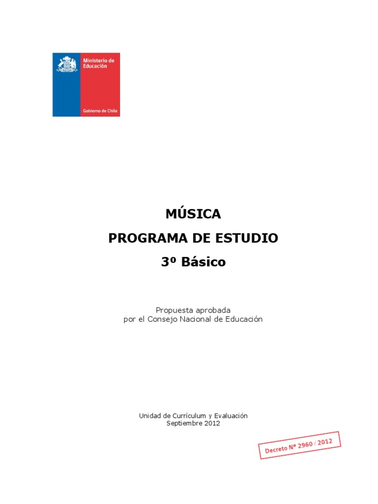 Programa de Música - 3° Básico | PDF | Aprendizaje | Plan de estudios