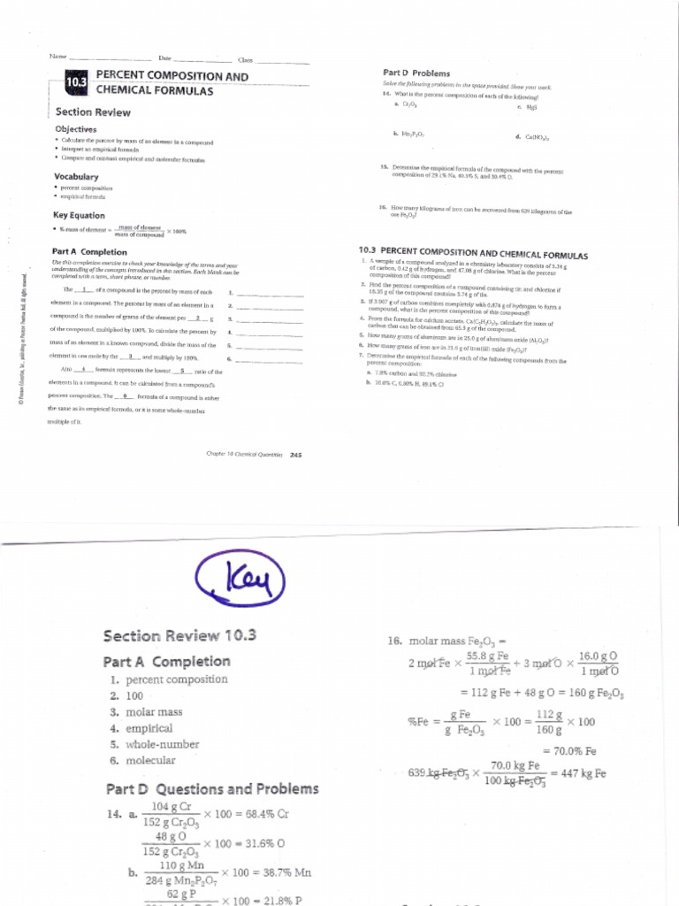 Percent Composition Practice Problems | PDF | Chemical Compounds ...