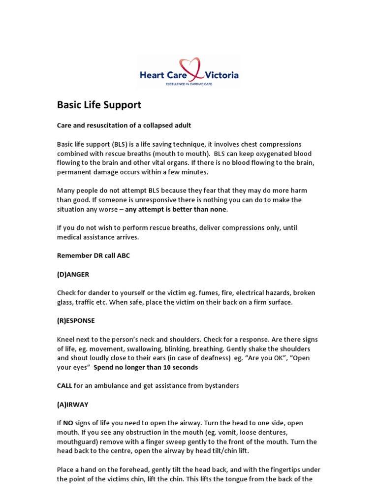 Basic Life Support | Download Free PDF | Medicine | Clinical Medicine