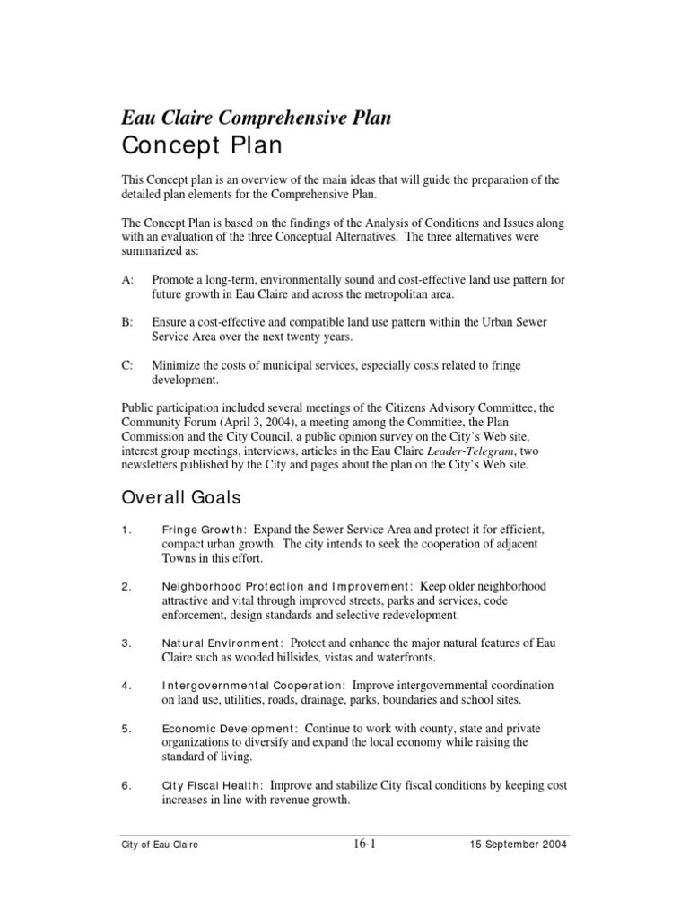 Concept Plan: Eau Claire Comprehensive Plan | PDF | Zoning | Street