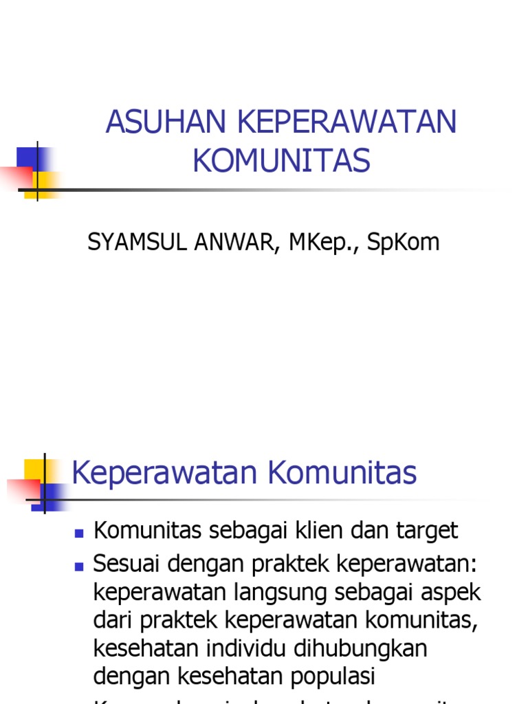 Asuhan Keperawatan Dan Pengkajian Komunitas | PDF