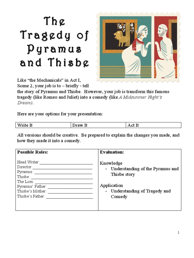 Dedato - Pyramus and Thisbe Assignment Package | PDF