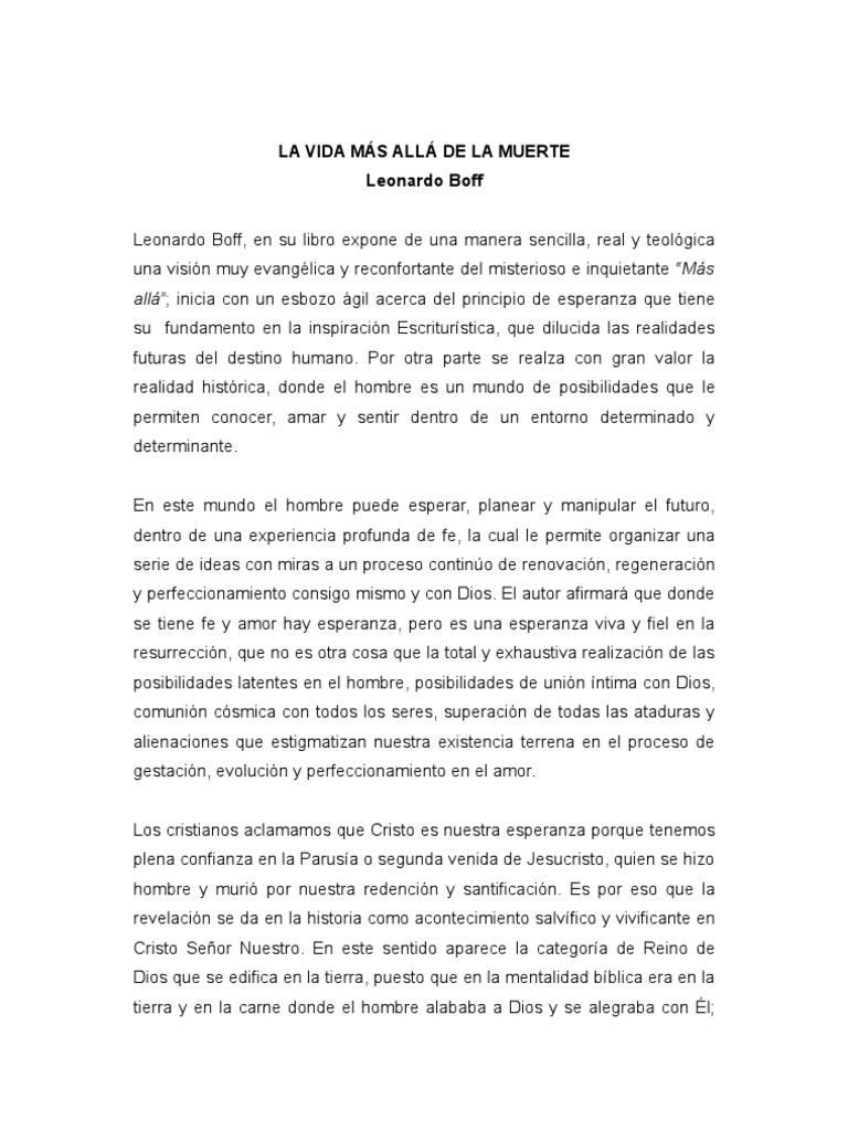 La Vida Más AllÁ de La Muerte..Sintesis... | PDF | Purgatorio | Escatología