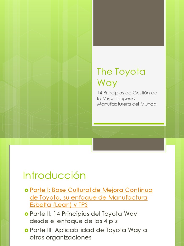 14 Principios del Toyota Way | PDF | Toyota | Calidad (comercial)