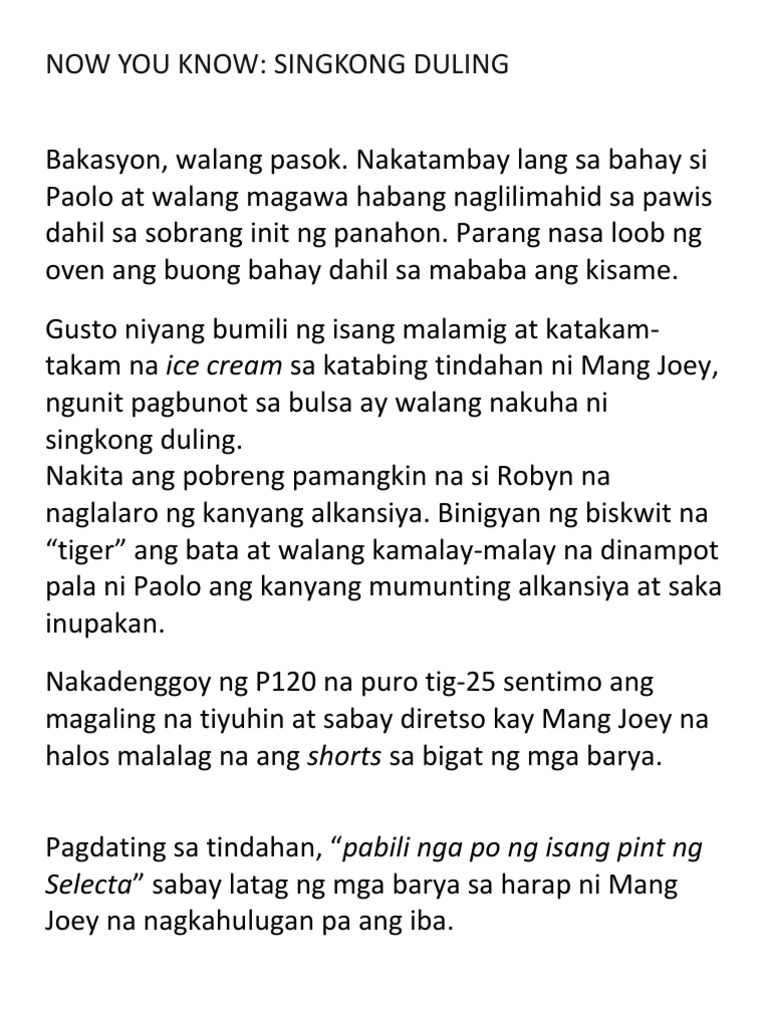 Now You Know Singkong Duling | PDF