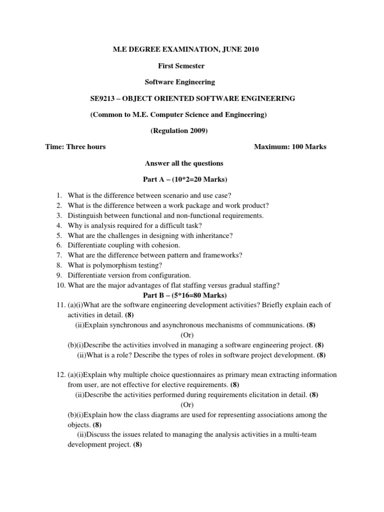 Object Oriented Software Engineering | PDF | Software | Engineering