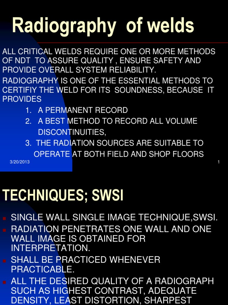 (2) Radiography of Welds