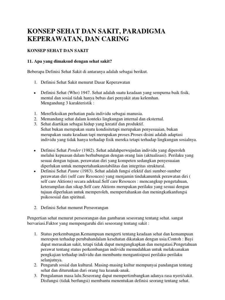 Konsep Sehat Dan Sakit | PDF