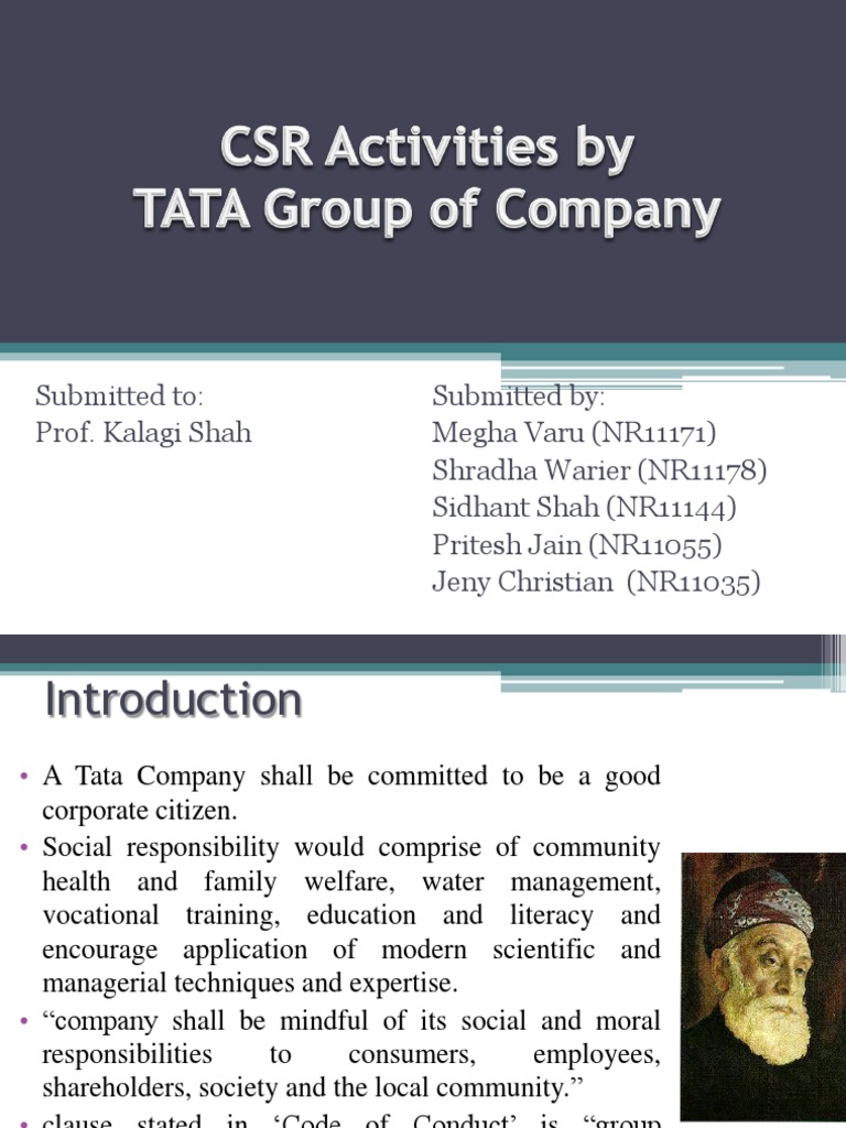 CSR Activities by TATA | PDF | Corporate Social Responsibility | Economies