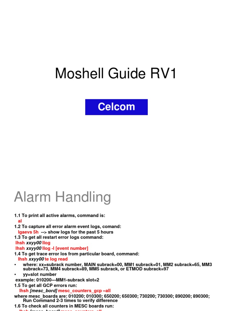 Moshell Guide | PDF | Networking Standards | Internet Protocols