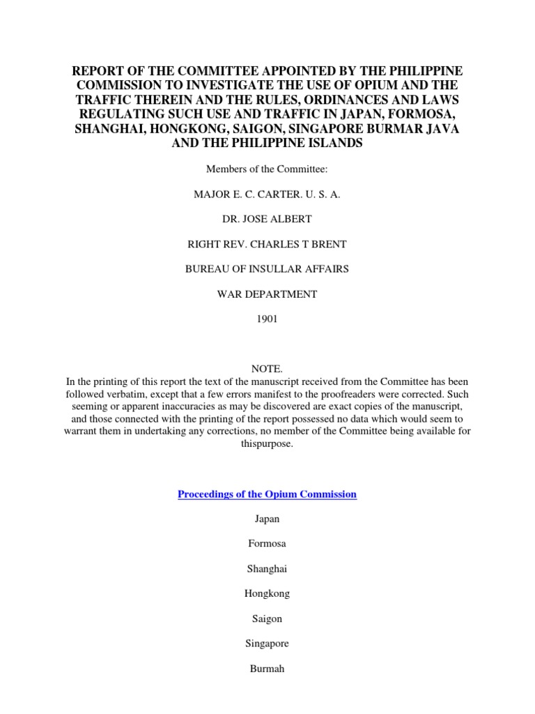 1901 - REPORT - Report of The Committe Appointed by The Philippine Commission - 225p | PDF ...