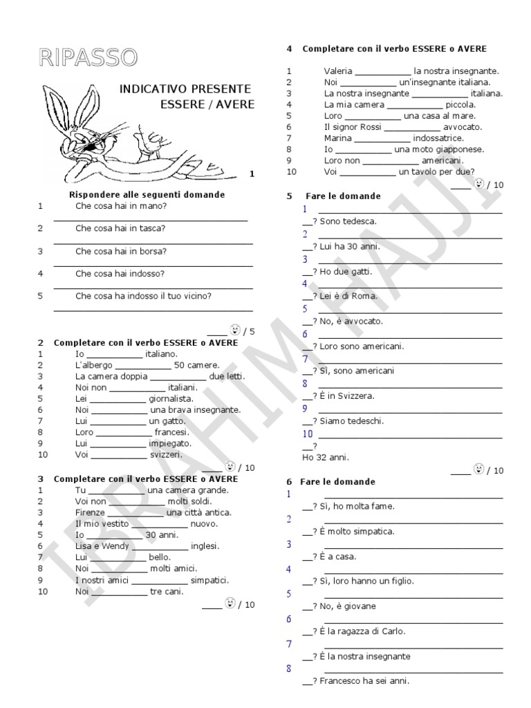 Esercizi Per Il Ripasso