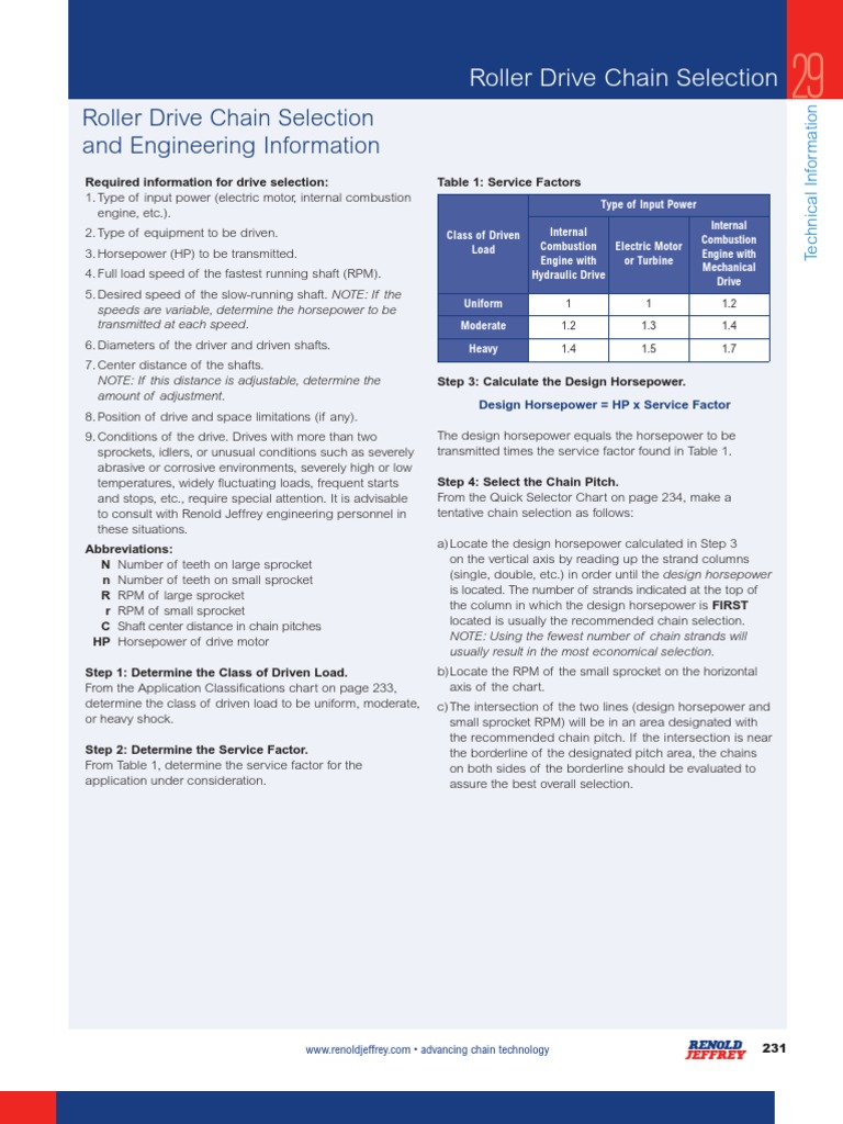 Renold Chain Calculations | PDF | Horsepower | Acid