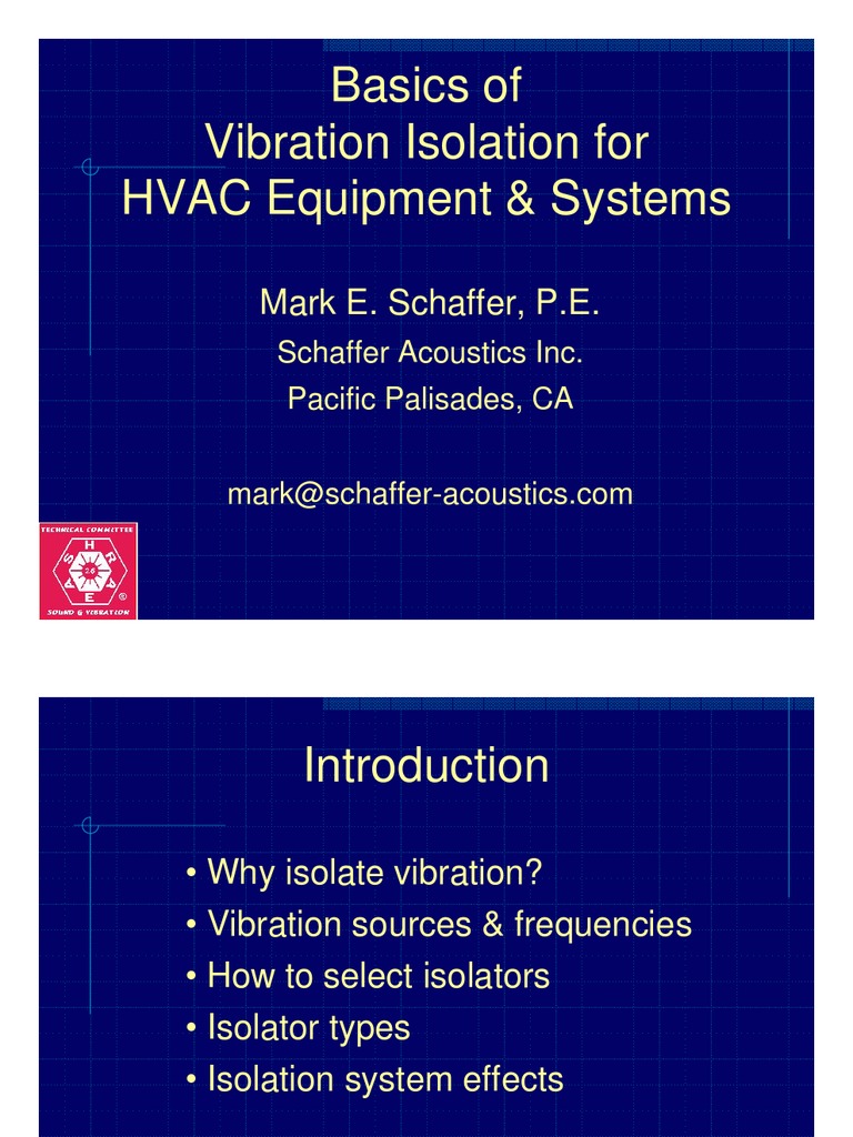Vibration Isolation for HVAC Systems | PDF | Hertz | Mechanical Fan