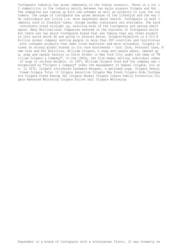 Colgate Vs Pepsodent | PDF | Oral Hygiene | Brand