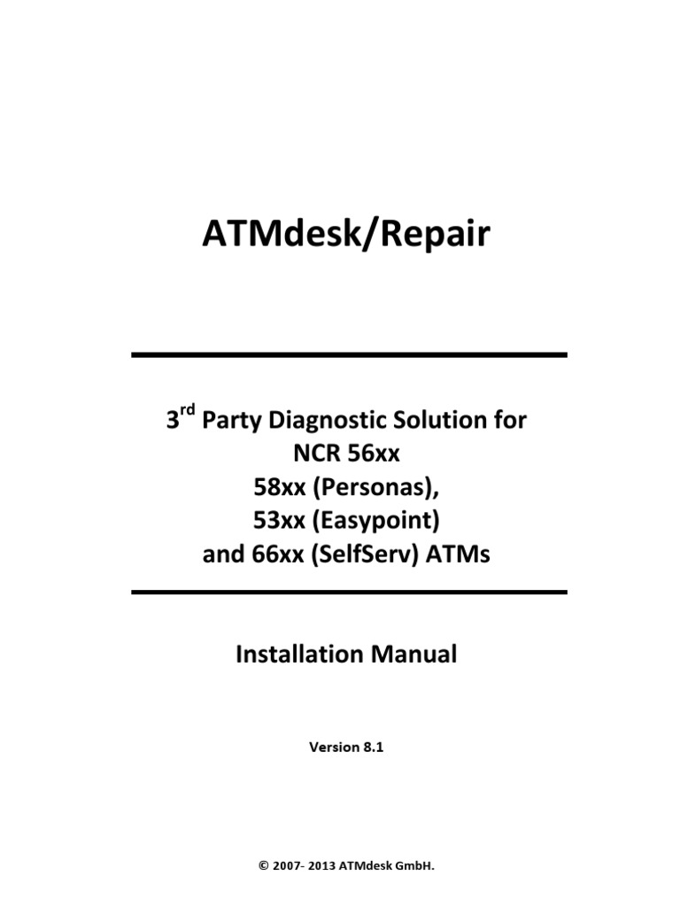 ATMdesk Repair Installation Manual | Download Free PDF | Automated ...