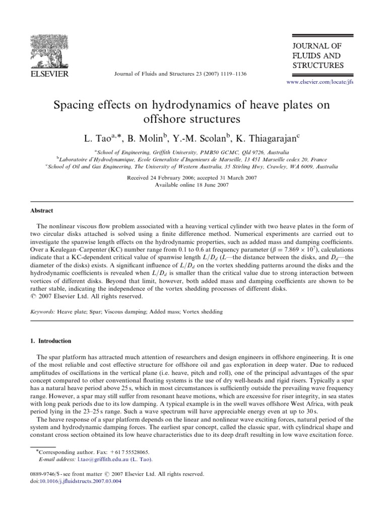 Spacing Effects On Hydrodynamics of Heave Plates On Offshore Structures ...