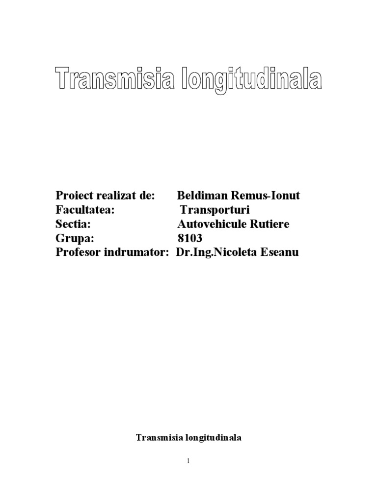 Transmisia Longitudinala | PDF