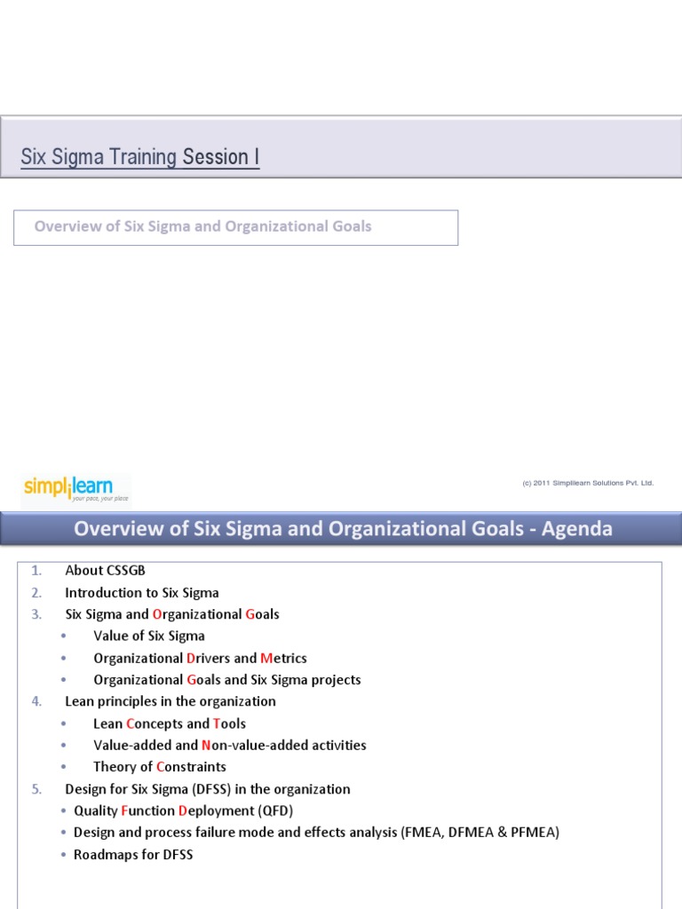 Overview of Six Sigma | PDF | Six Sigma | Design For Six Sigma