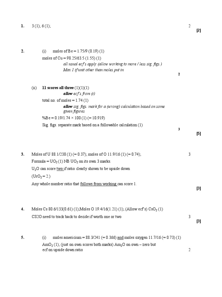 Chemistry Moles Calculation Guide | PDF