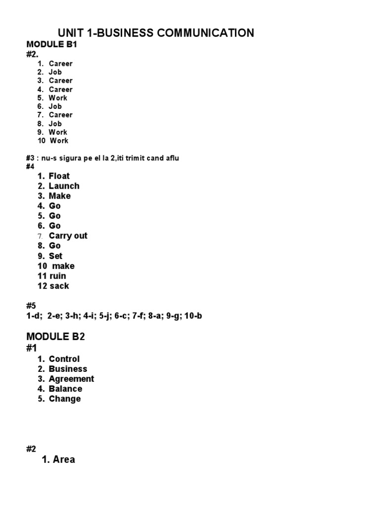 Unit 1-Business Communication: Module B1 #2 | PDF | Business
