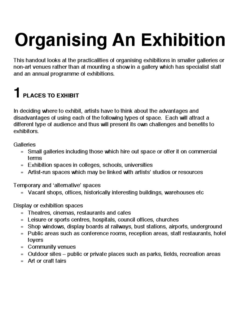 Organising An Exhibition | PDF | Art Museum | Movie Theater