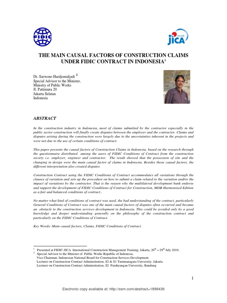 Claims Fidic Indonesia Pdf General Contractor Alternative Dispute