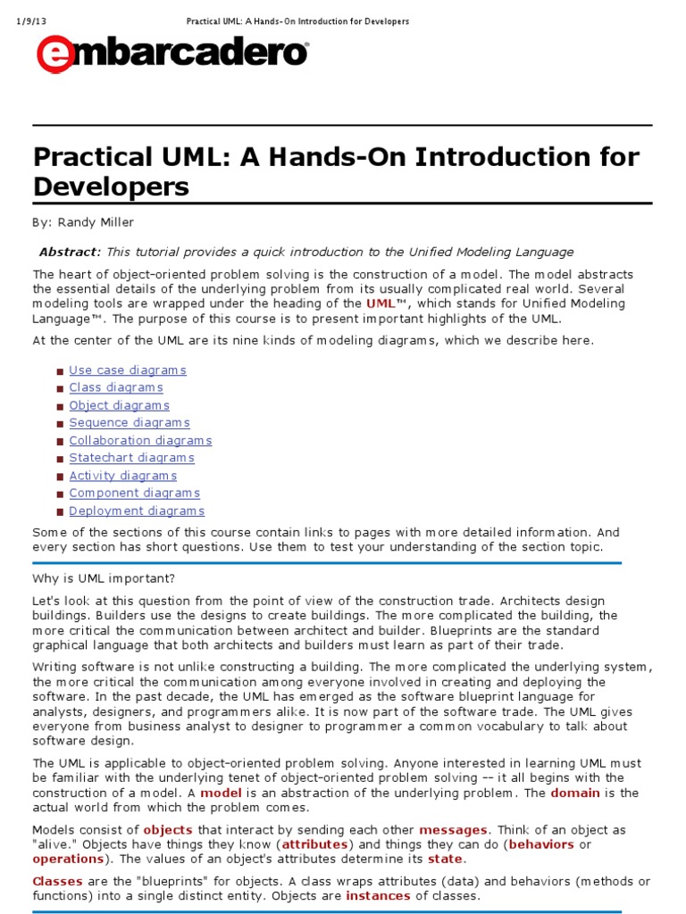 Practical Uml A Hands On Introduction For Developers Pdf Pdf Use Case Class Computer