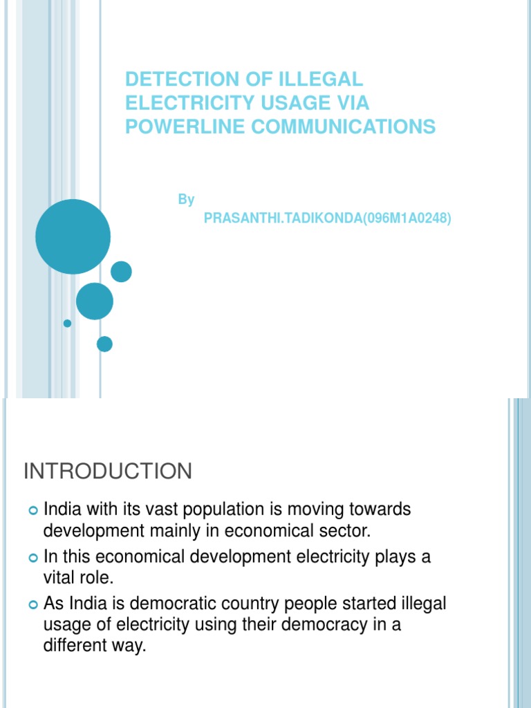 Detection of Illegal Electricity Usage Via Powerline Communications ...