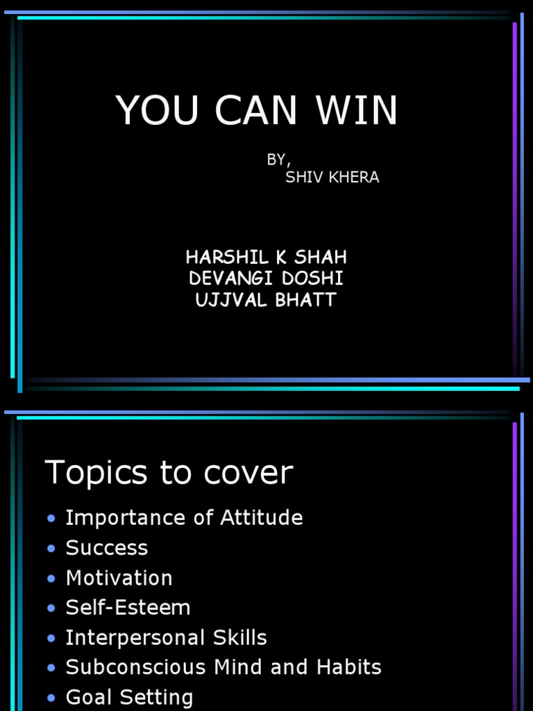 You Can Win | PDF | Motivation | Motivational