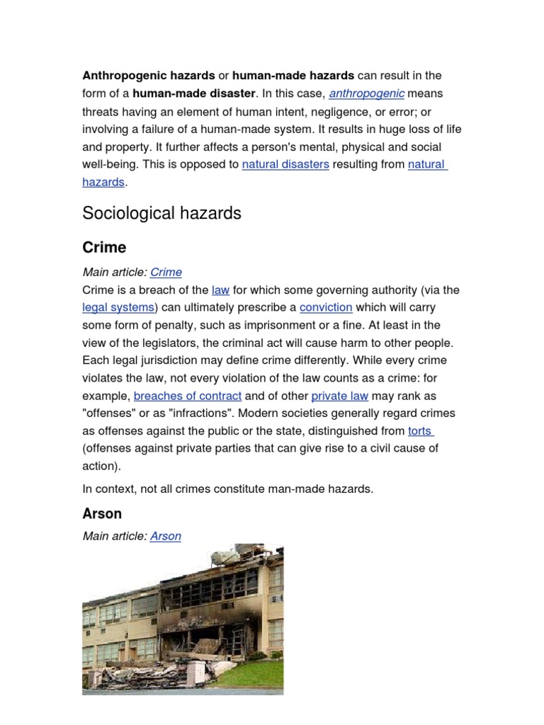 Anthropogenic Hazards or Human | PDF | Crime & Violence | Crime Thriller