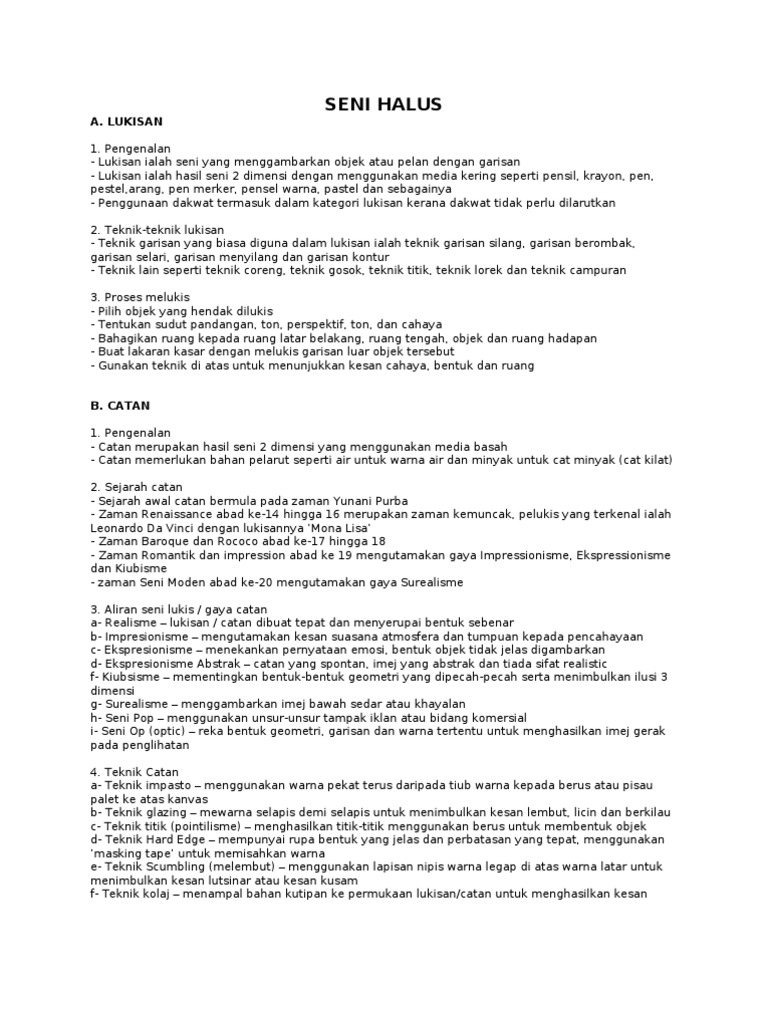 Nota Seni Halus | PDF