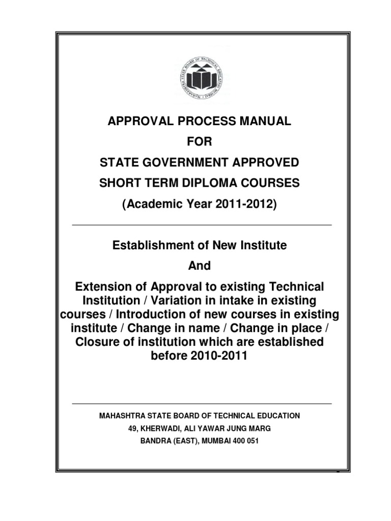 Short Term Diploma Courses Approval Process Manual 2011-2012 | PDF ...