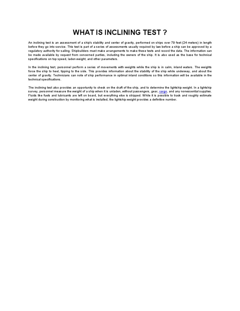 What Is Inclining Test | PDF