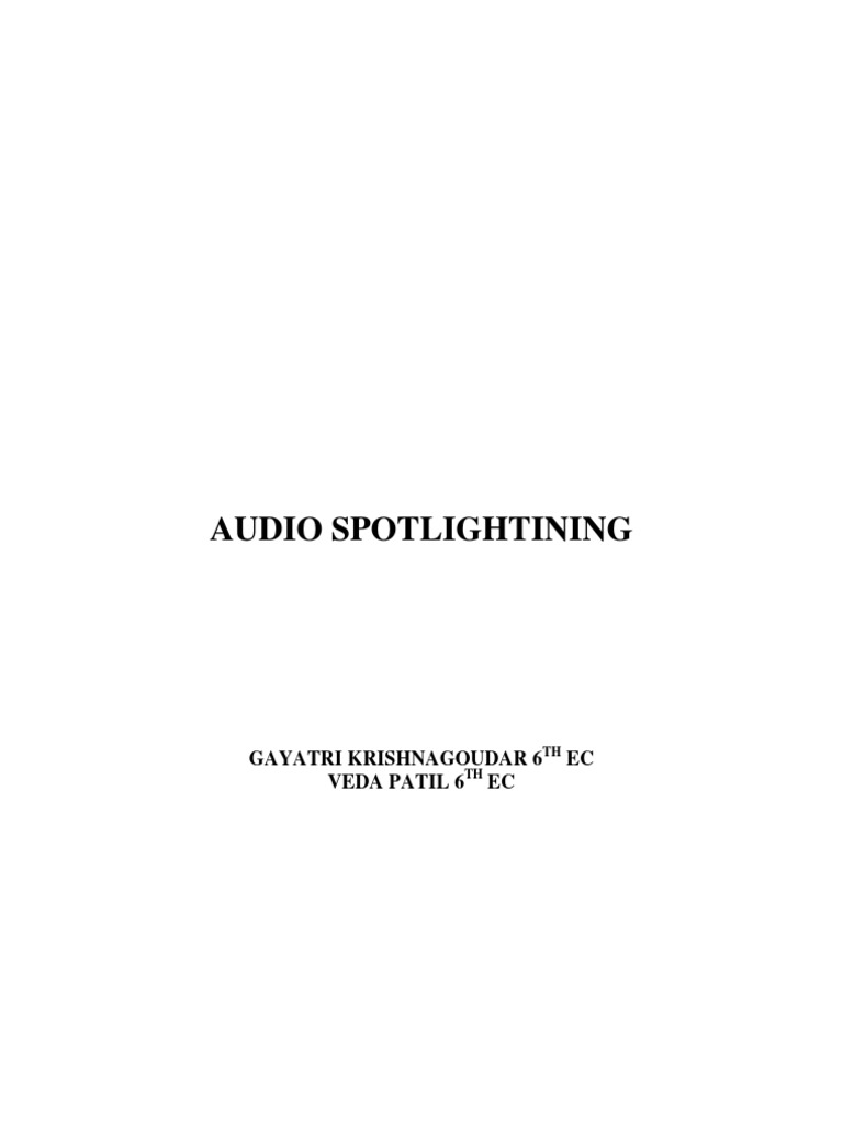 Audio Spotlight | PDF | Loudspeaker | Ultrasound