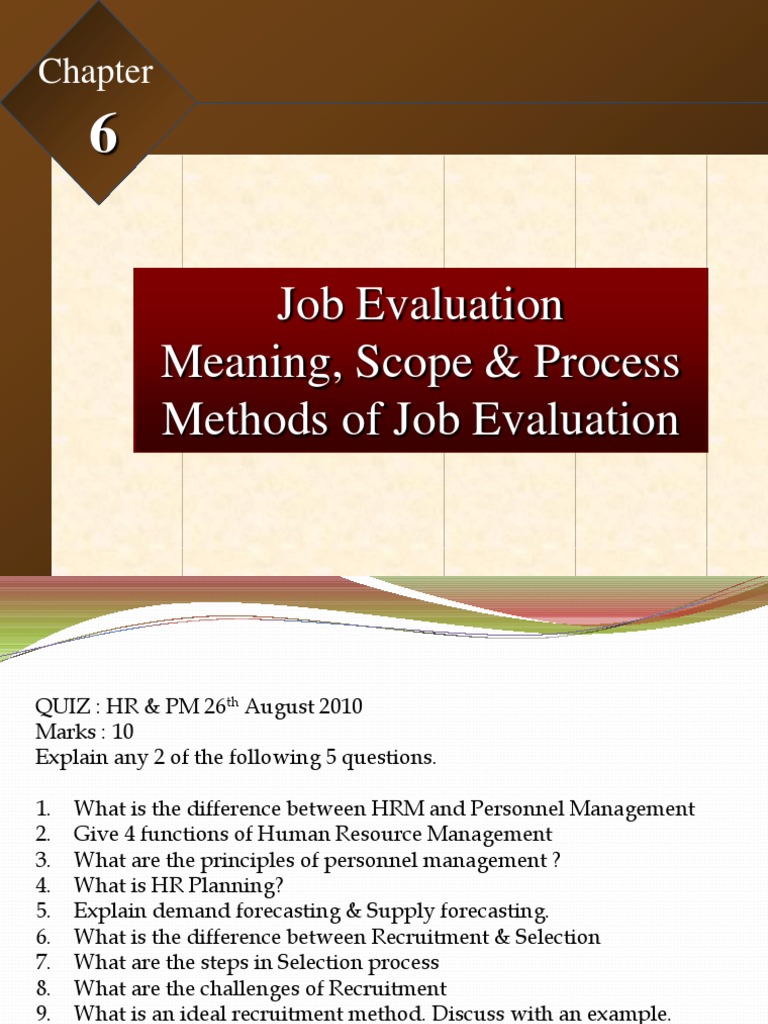 Presentation On Job Evaluation | PDF | Human Resource Management ...