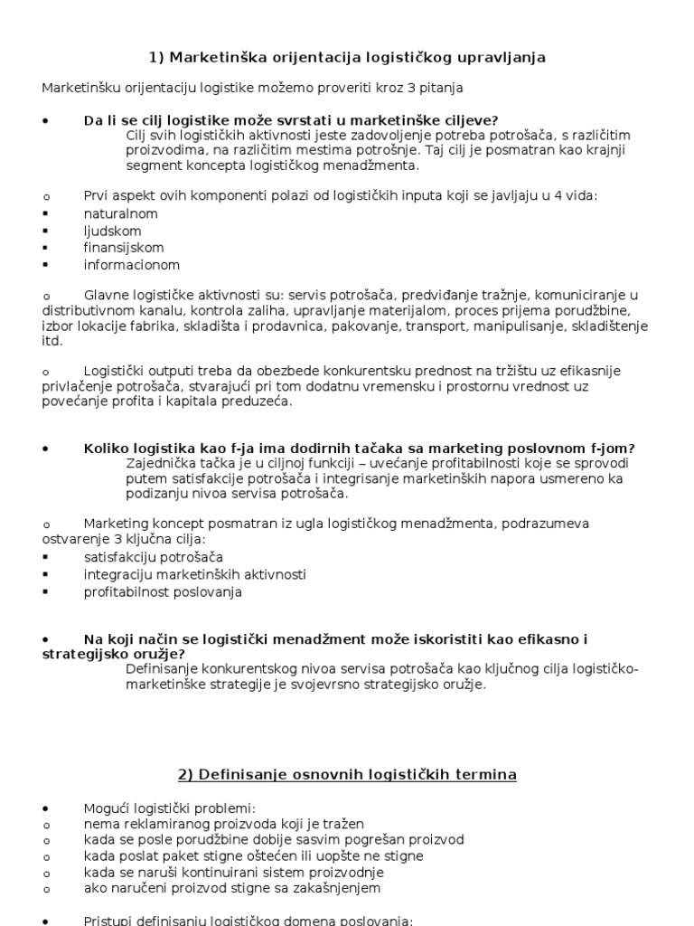 Logistika - Skripta | PDF