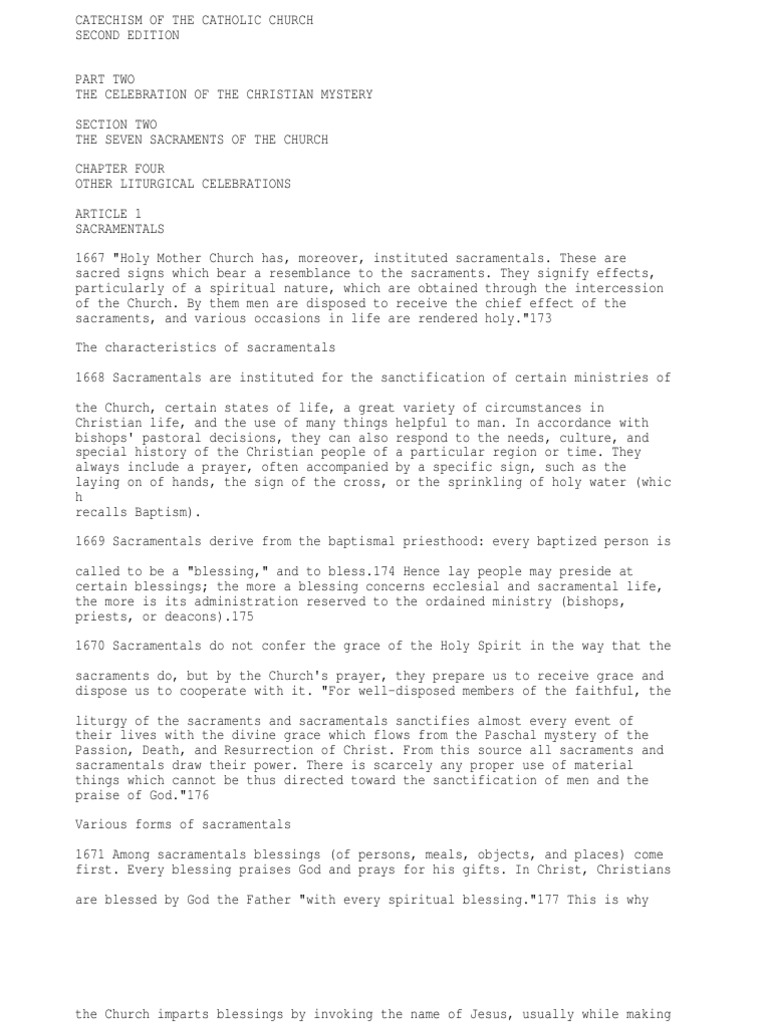 Catechism of The Catholic Church - Part 2 Section 2 Chapter 4 Article 1 ...