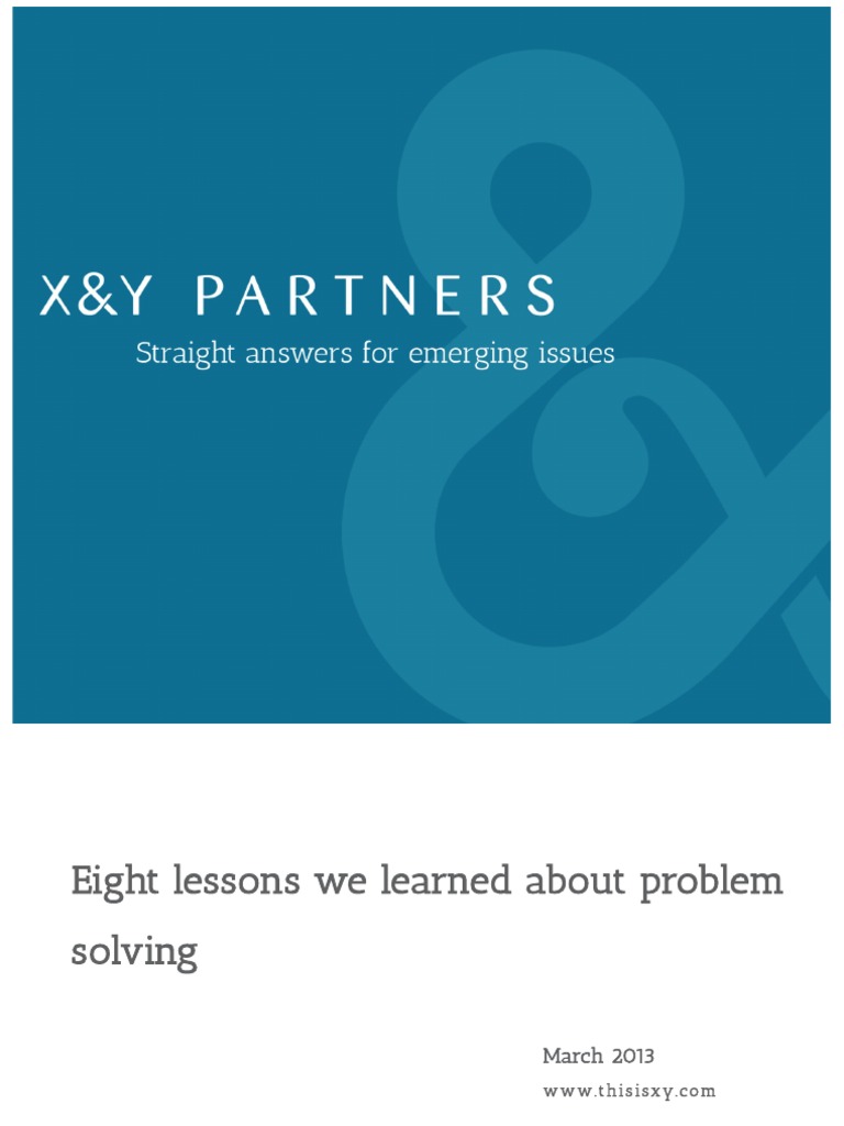 Eight Lessons We Learned About Problem Solving | PDF | Forecasting ...