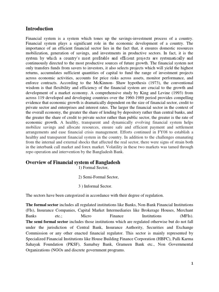 Overview of Financial System of Bangladesh | PDF | Financial Markets ...