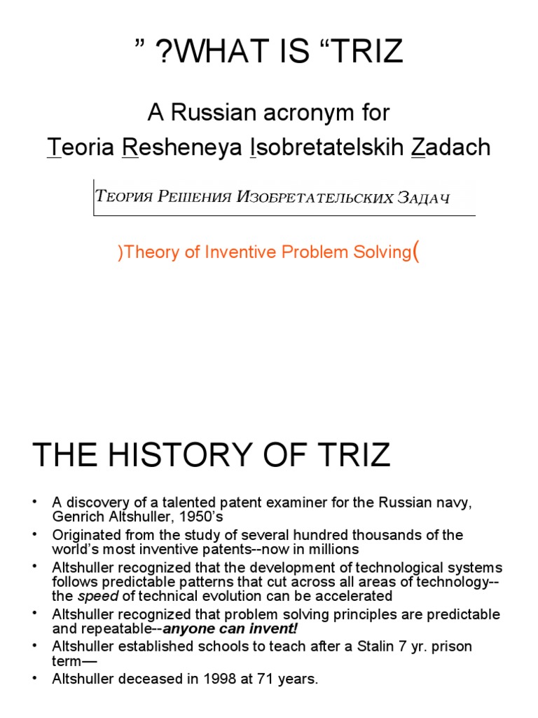 Triz Basics1 1230456855425718 2 | PDF | Cognitive Science | Cognition