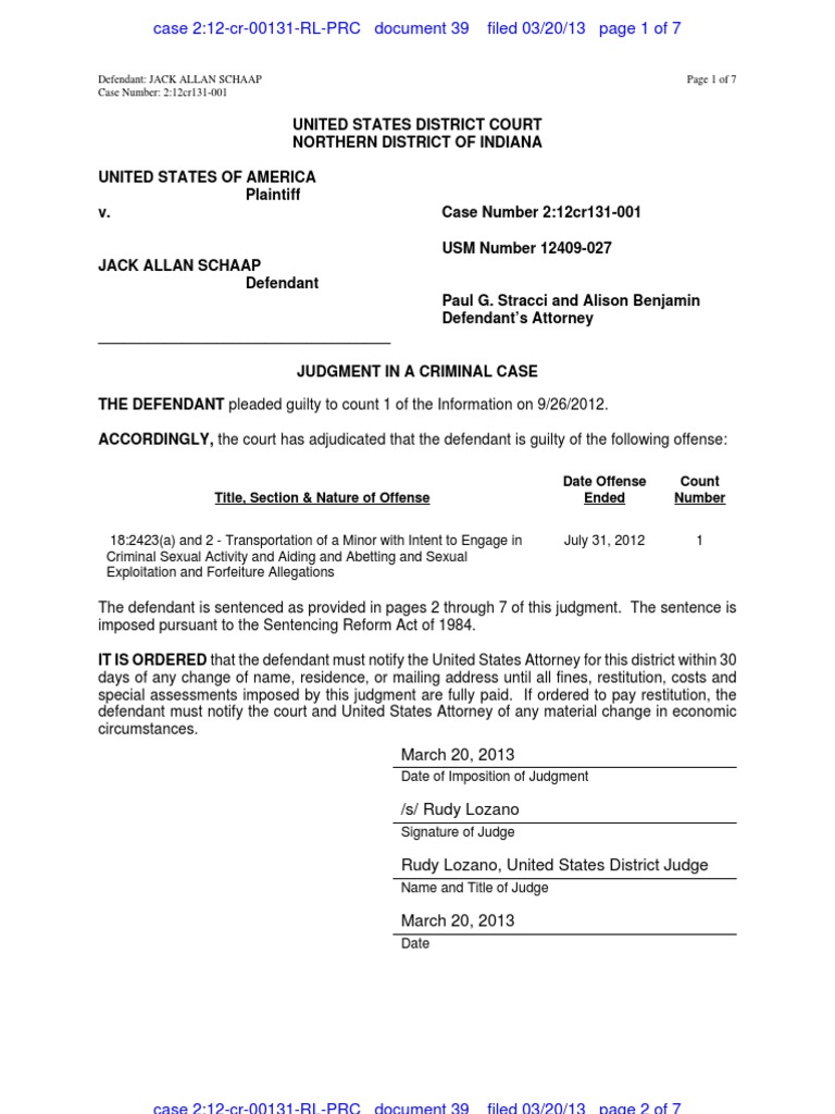 032013 Judgment and Commitment Order | United States Federal Probation ...