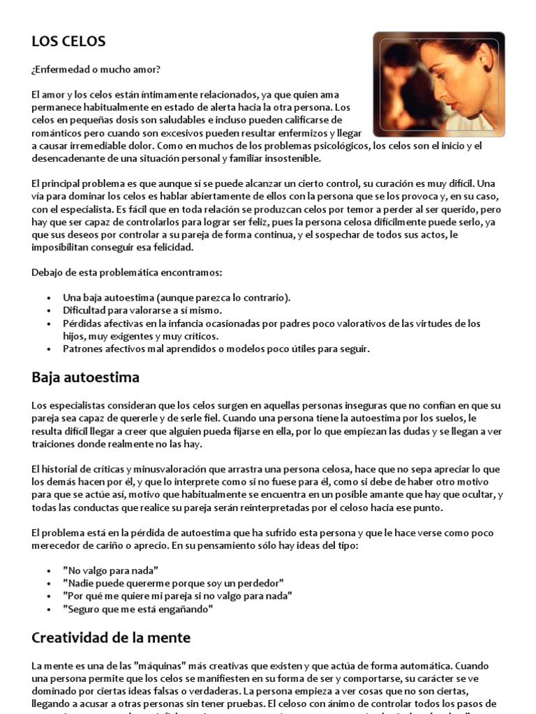 Los Celos | PDF | Autoestima | Amor