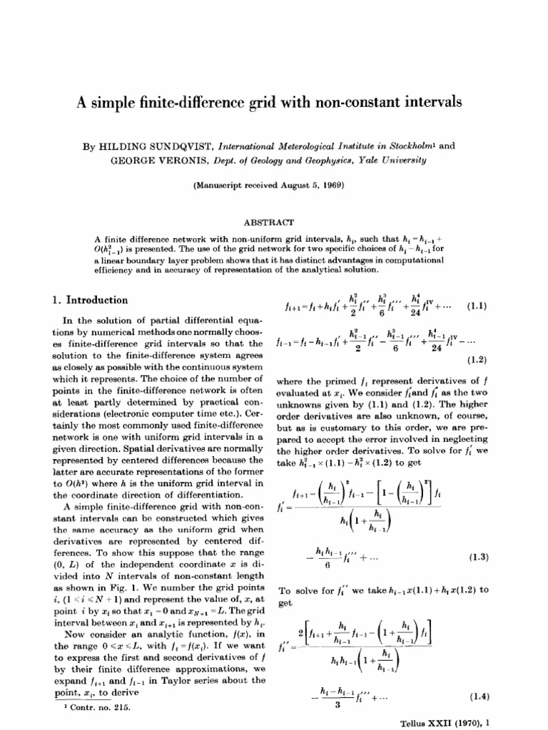Simple Finite-Difference Grid With Non-Constant Intervals | PDF ...