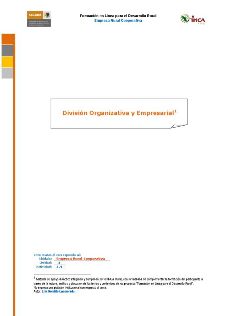 Division Organizativa y Empresarial | PDF | Toma de decisiones ...