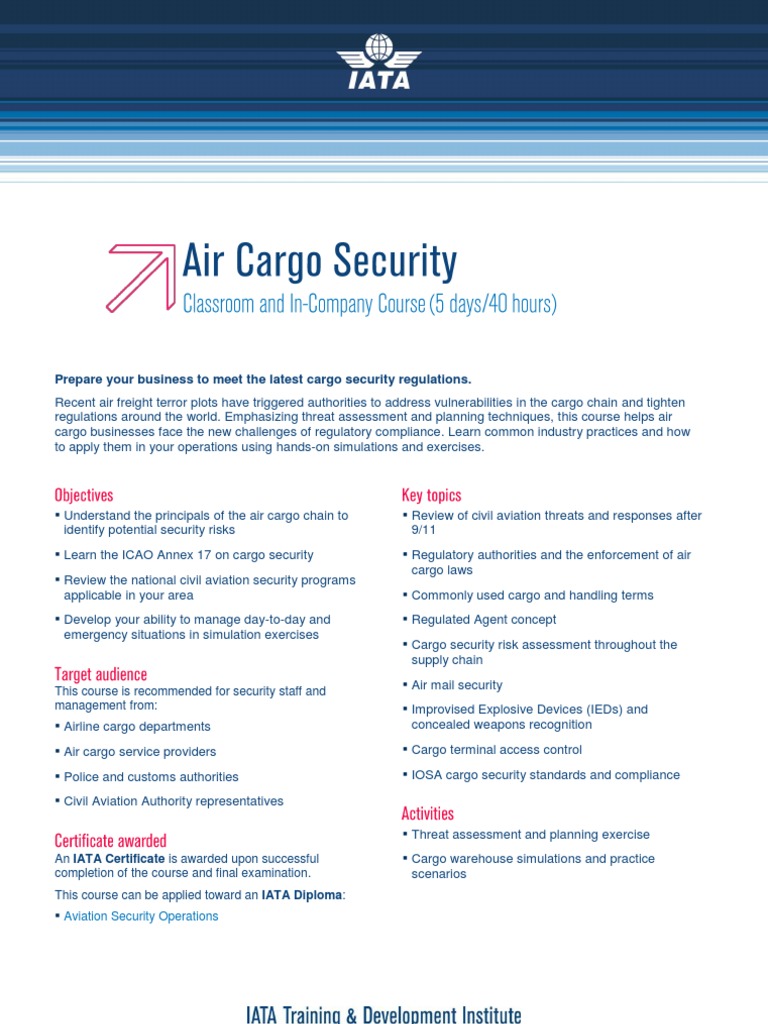 Training tscg02 Air Cargo Security PDF | PDF | Security | Cargo