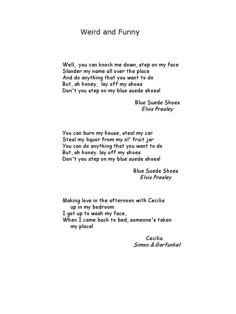 Weird and Funny Song Lines/Quotes | PDF | Leisure