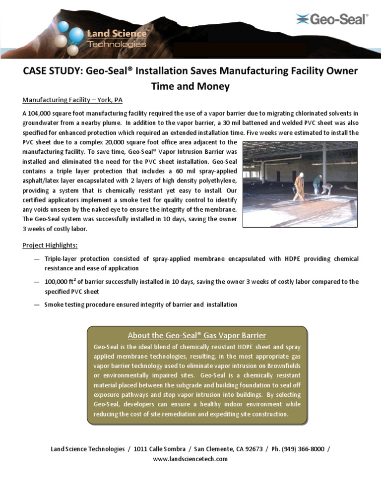 Geo-Seal®: Efficient Vapor Barrier Solution | PDF | Environment | Nature
