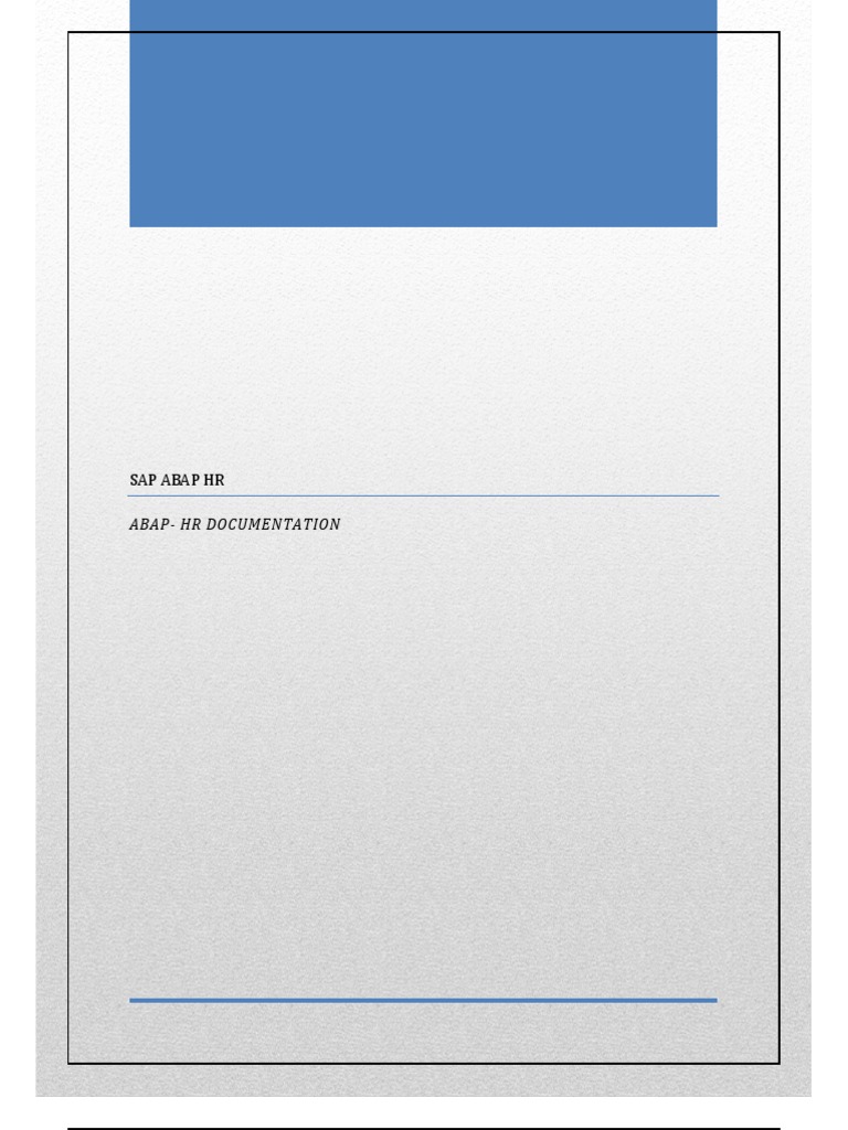 Abap HR | PDF | Computer Data | Computer Programming Abap HR | PDF | Computer Data | Computer Programming